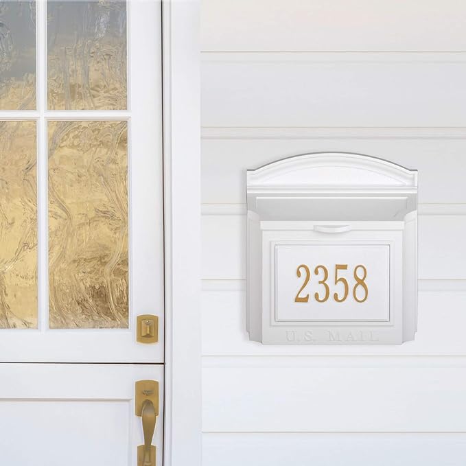 Whitehall Wall Mounted Mailbox with Custom Address Plaque – Prime Mailboxes